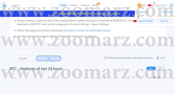 استخر F2pool | آموزش استخر F2pool - آموزش اتصال به استخر f2pool | زوم ارز